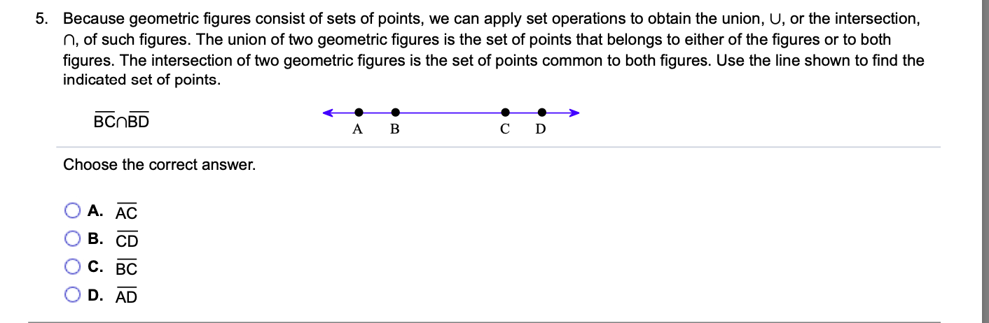 Solved 5. Because geometric figures consist of sets of | Chegg.com