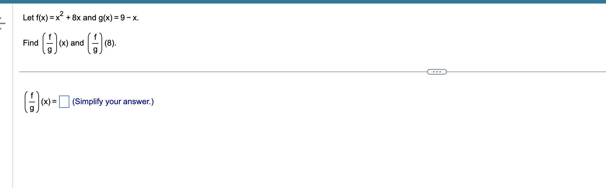 Solved Find a. (f+g)(x) b. (f+g)(9). f(x)=2x2−x+5,g(x)=x−6 | Chegg.com