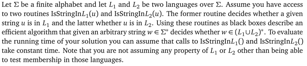Let 2 be a finite alphabet and let L and L2 be two | Chegg.com
