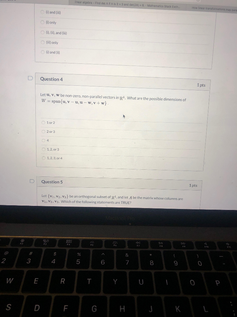 Solved Let u, v, w be non zero, non-parallel vectors in R4, | Chegg.com