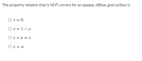 Solved For a diffuse, gray surface, the total, hemispherical | Chegg.com