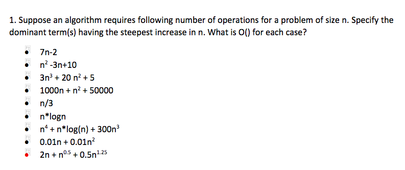 Solved Big-O Notation and Dominant Terms - | Chegg.com