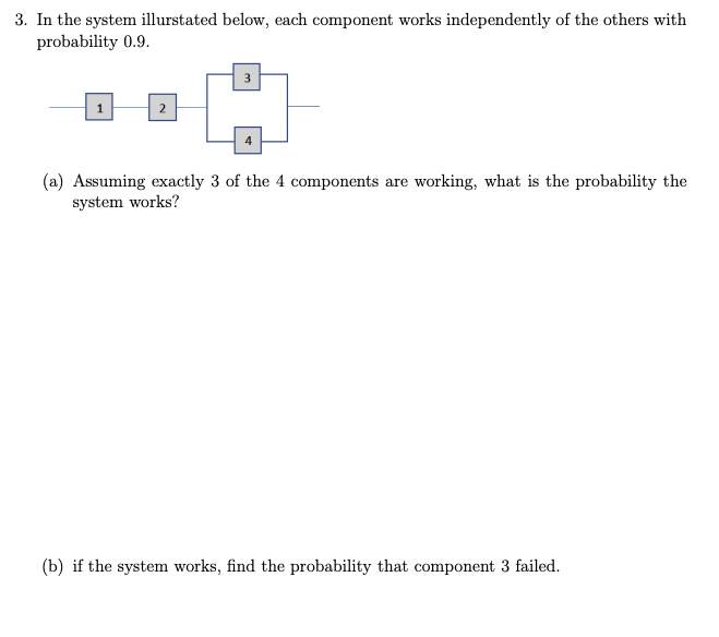 Solved 3. In the system illurstated below, each component | Chegg.com