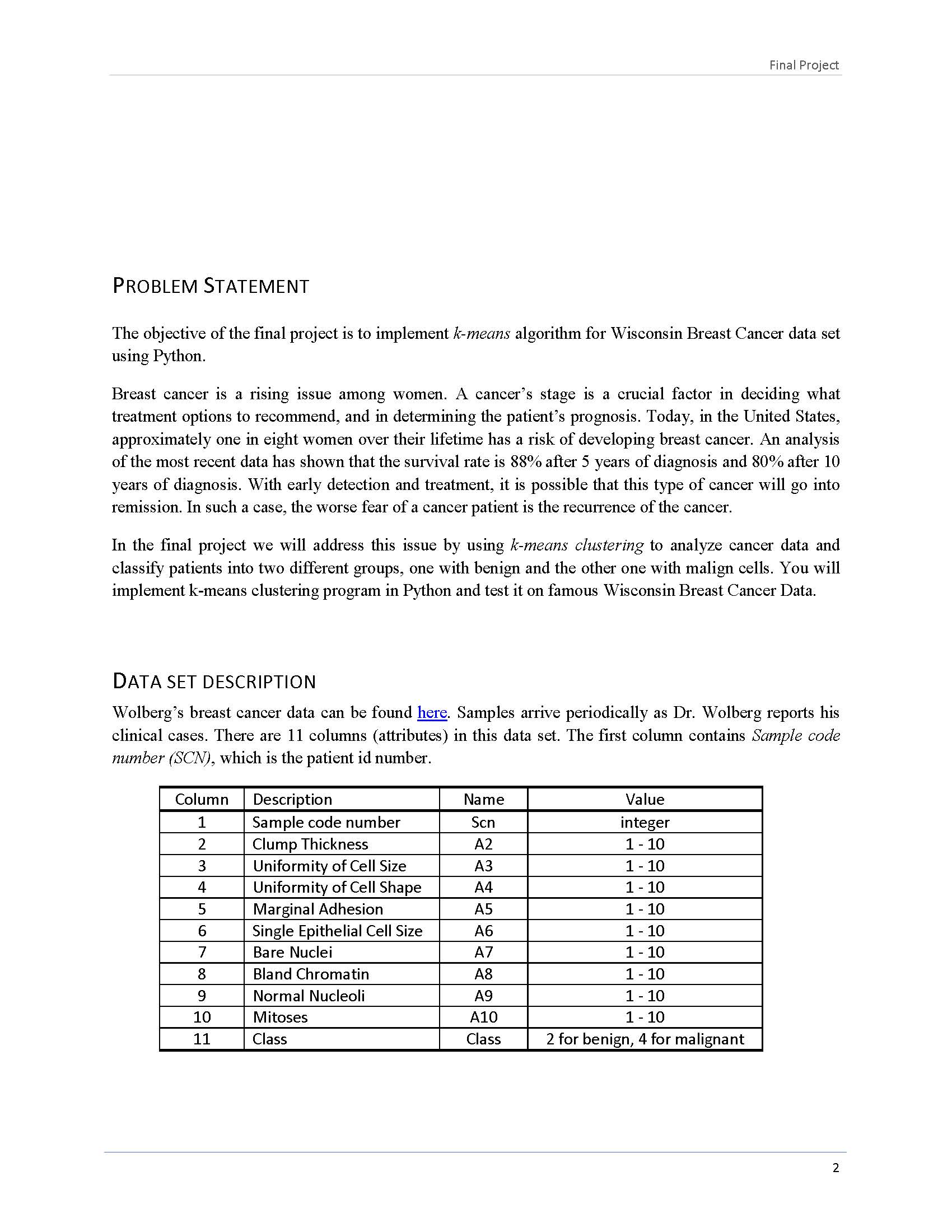 Solved PROBLEM STATEMENT The objective of the final project | Chegg.com