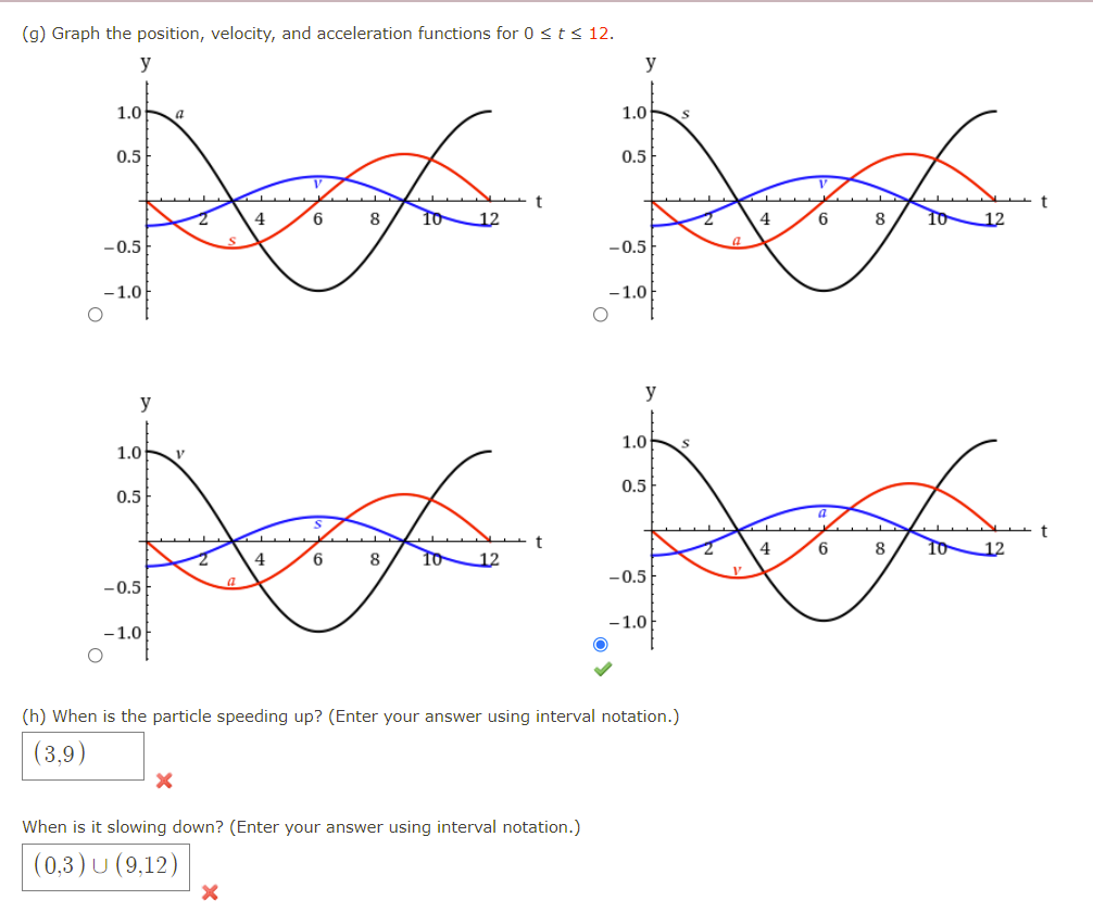 Solved G Graph The Position Velocity And Acceleration