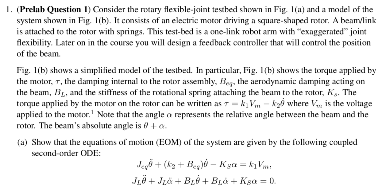 Solved 1. (Prelab Question 1) Consider the rotary | Chegg.com
