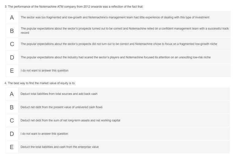 3. The performance of the Notemachine ATM company | Chegg.com