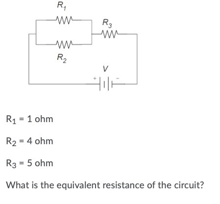 Solved R1 = 1 ohm R2 = 4 ohm R3 = 5 ohm What is the | Chegg.com