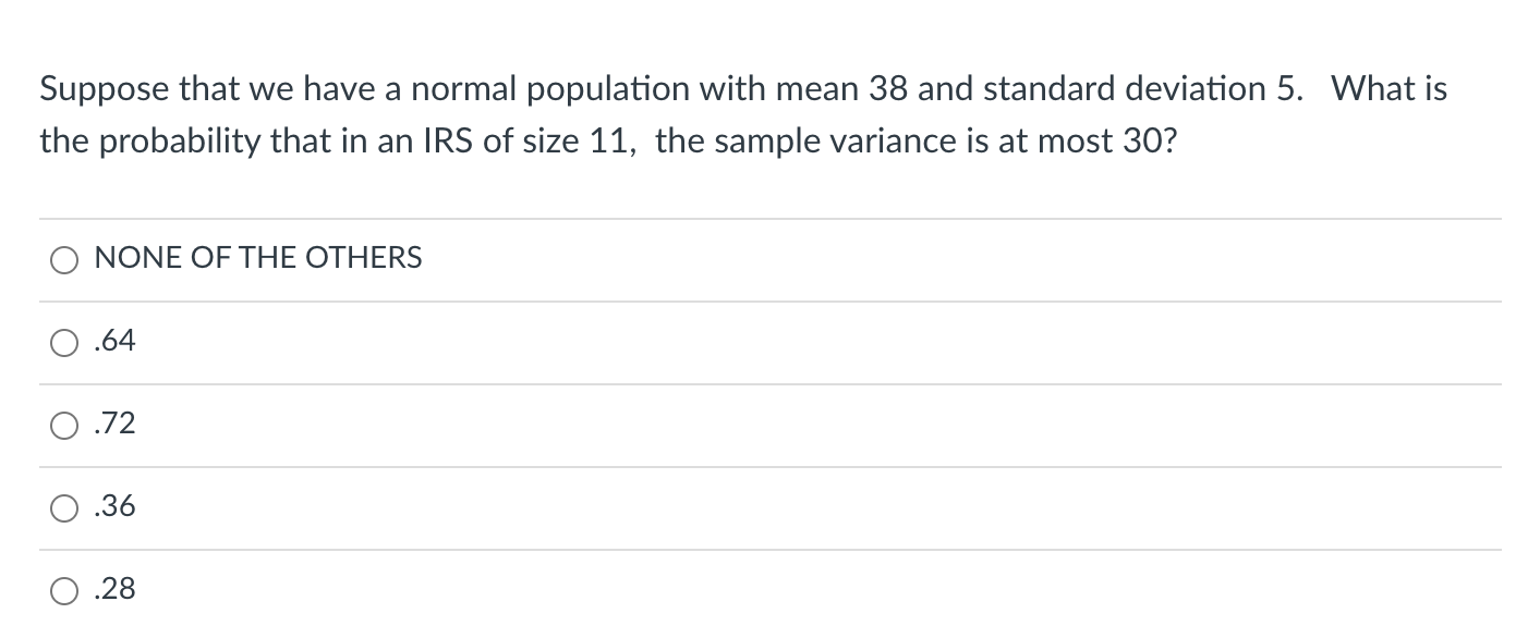 Solved a Suppose that we have a normal population with mean | Chegg.com