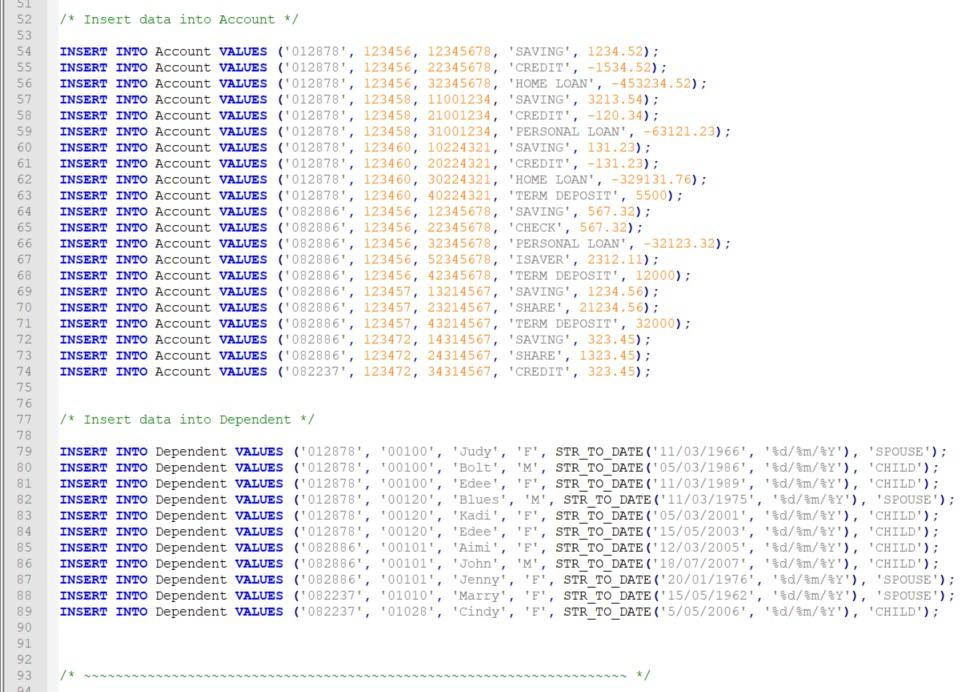 Solved /* Bank database */ CREATE TABLE Bank ( BSB | Chegg.com