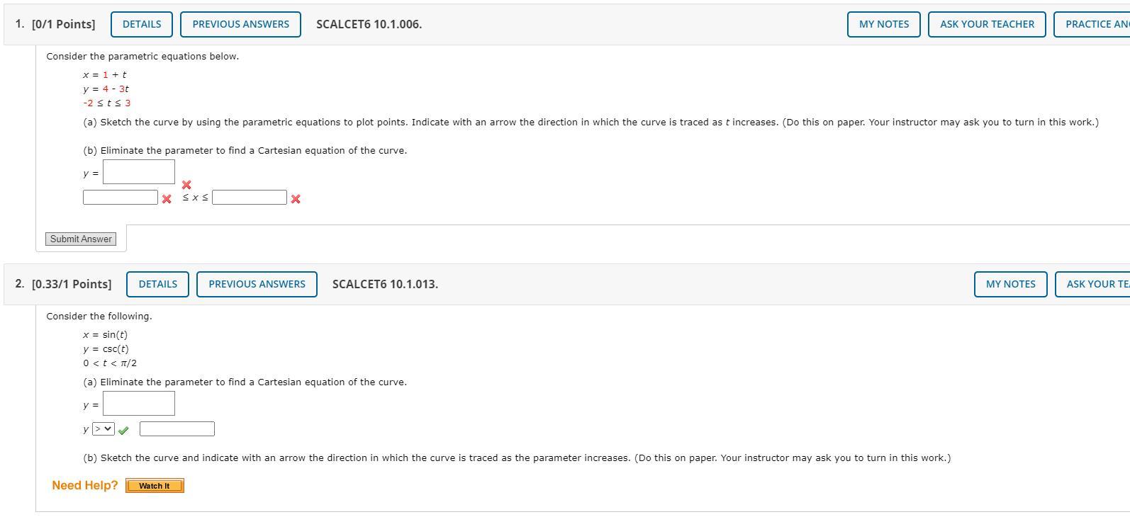 Solved 1. [0/1 Points) DETAILS PREVIOUS ANSWERS SCALCET6 | Chegg.com