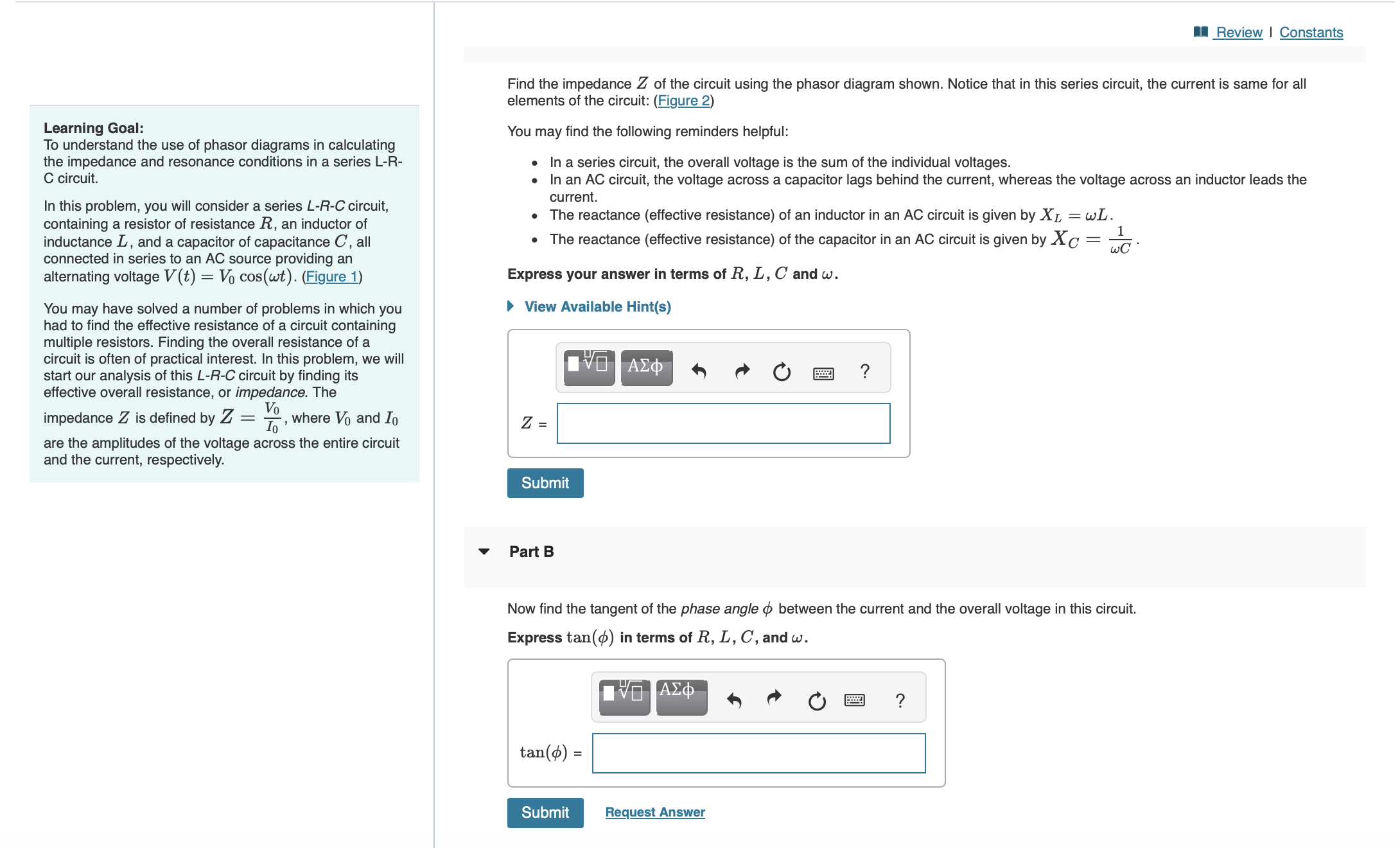 code class="asciimath">The reactance (effective | Chegg.com