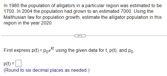 Solved First express p(t)=p0ekt ﻿using the given data for | Chegg.com