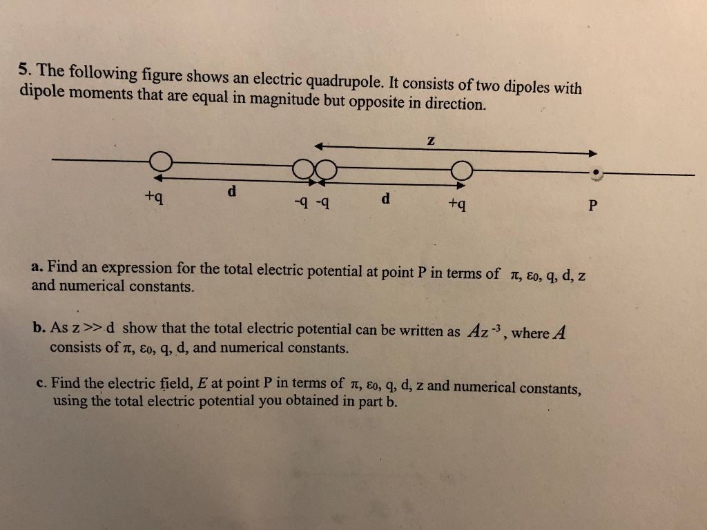 Solved 5. The following figure shows an electric quadrupole. | Chegg.com