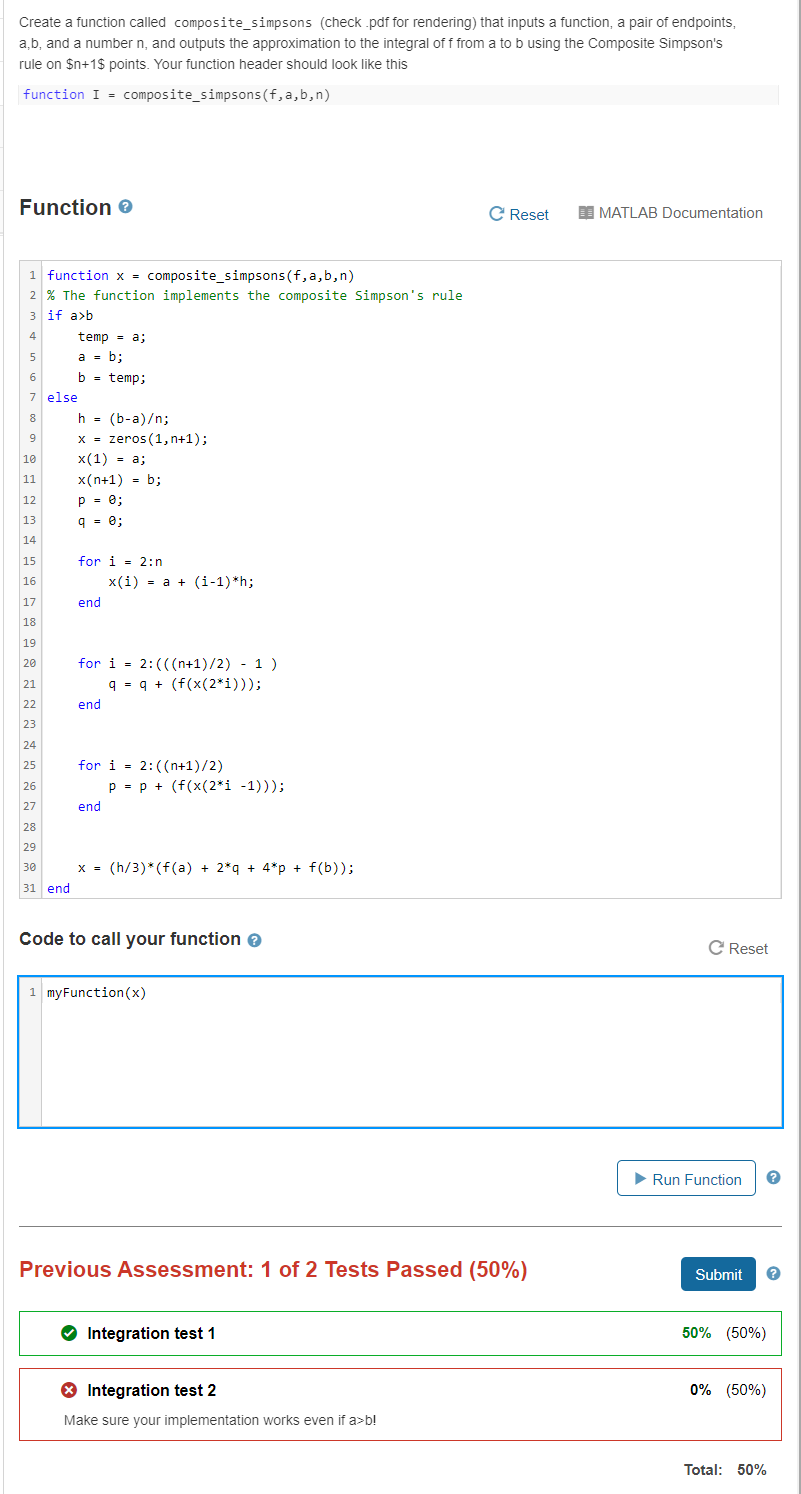Solved Create a function called composite_simpsons | Chegg.com