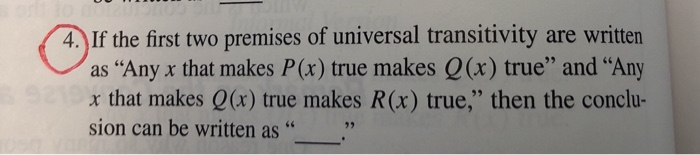 Solved e.a = log(t1) Use universal instantiation or | Chegg.com