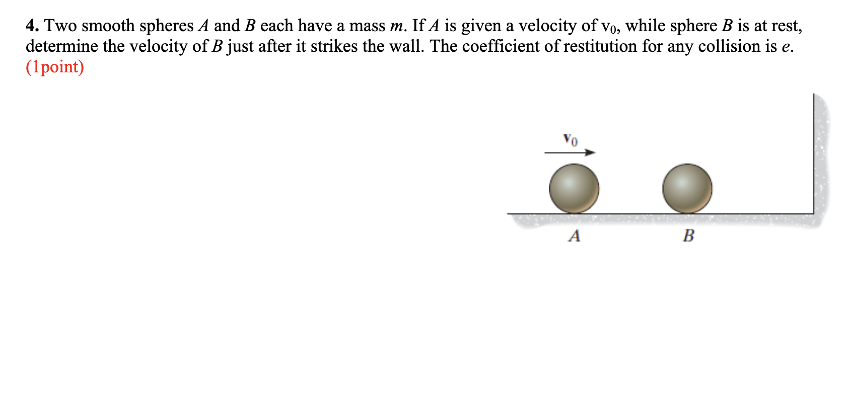 Solved 4. Two smooth spheres A and B each have a mass m. If | Chegg.com