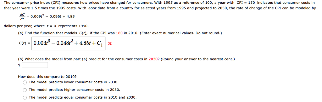 Solved The consumer price index (CPI) measures how prices | Chegg.com