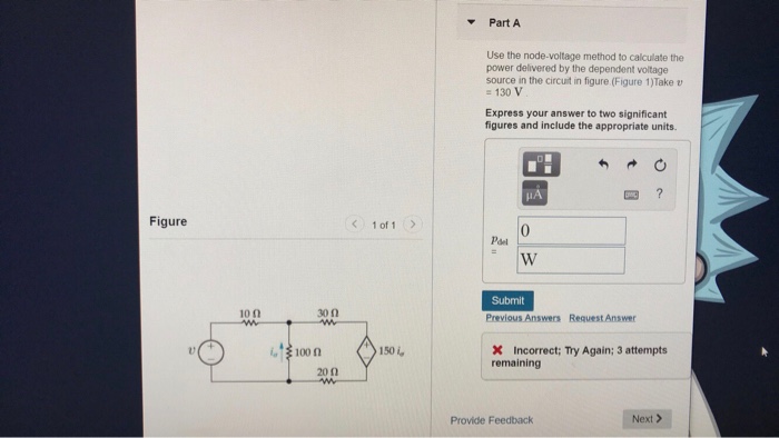 Solved Part A Use the node-voltage method to calculate the | Chegg.com