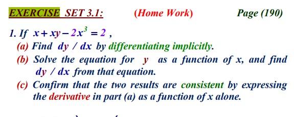 Solved EXERCISE SET 3.1: (Home Work) Page (190) 1. If | Chegg.com