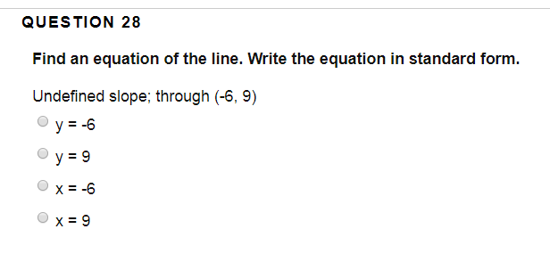 Solved QUESTION 28 Find an equation of the line. Write the | Chegg.com Solved QUESTION 28 Find an equation of the line. Write the | Chegg.com