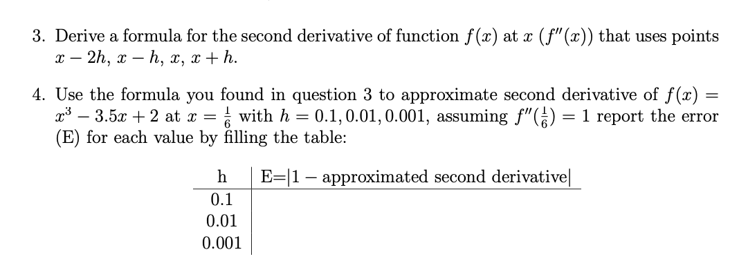 Solved plz use the central, forward, and backwards method | Chegg.com