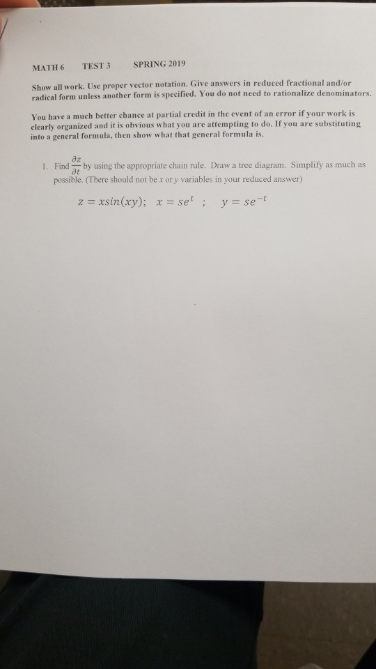Solved SPRING 2019 MATH 6 TEST 3 Show all work. Use proper | Chegg.com
