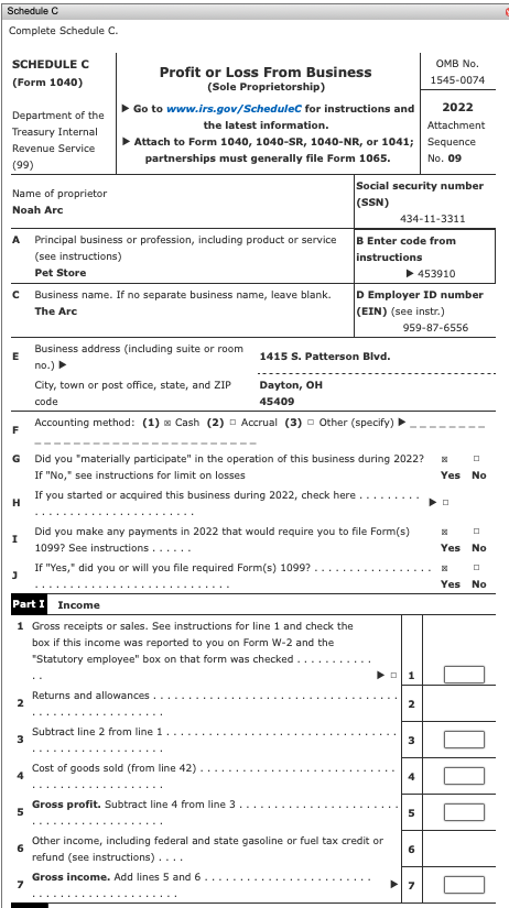Comprehensive Problem 1 - Part 2: Schedule C, | Chegg.com