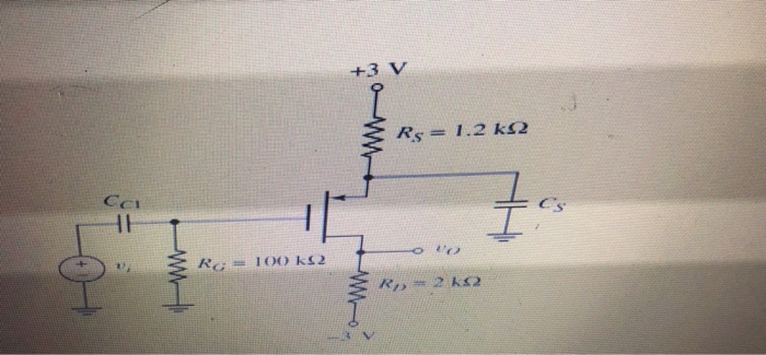 Solved A common source amplifier shown below has transistor | Chegg.com