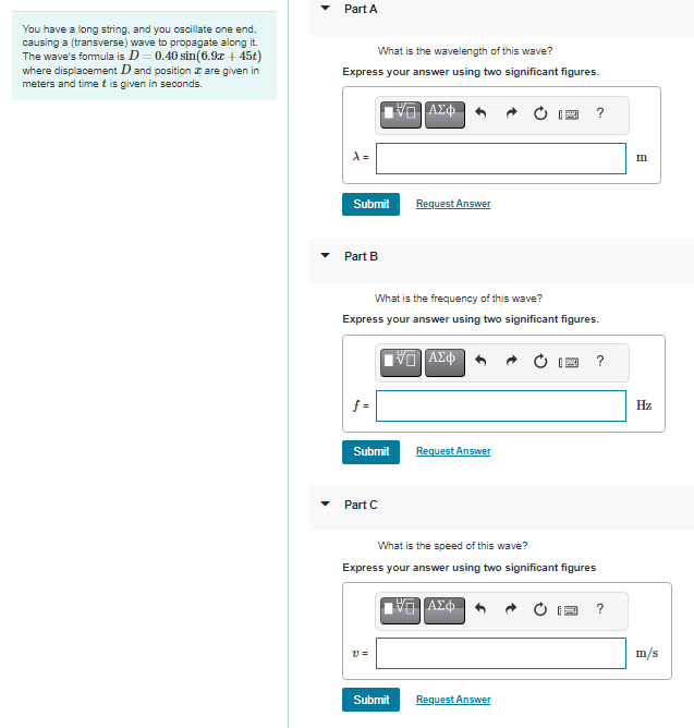 Solved You have a long string, and you oscillate one end, | Chegg.com
