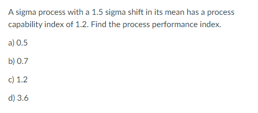 Solved A sigma process with a 1.5 sigma shift in its mean | Chegg.com
