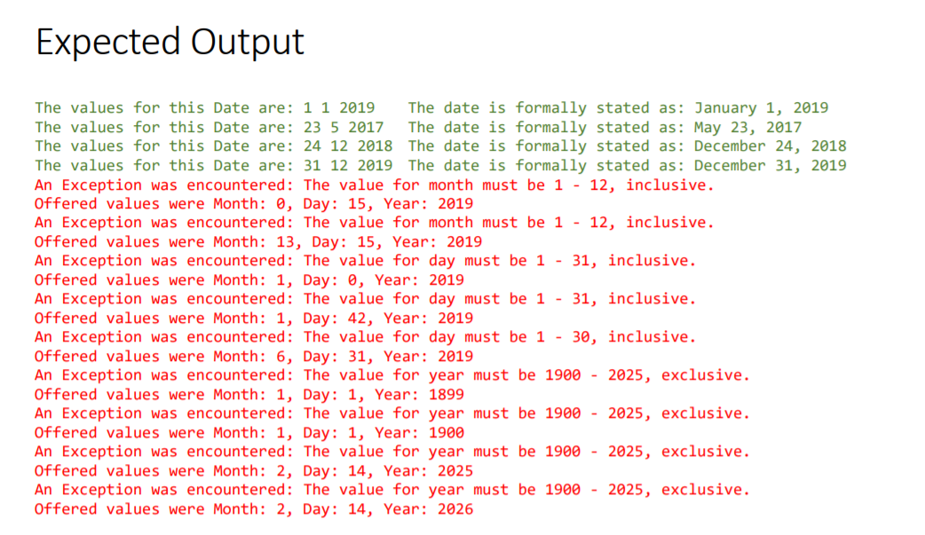 Solved public class Date { private int month; | Chegg.com