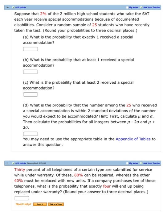 Solved 10. -10 points Notes Ask Your Te Suppose that 2% of | Chegg.com Solved 10. -10 points Notes Ask Your Te Suppose that 2% of | Chegg.com