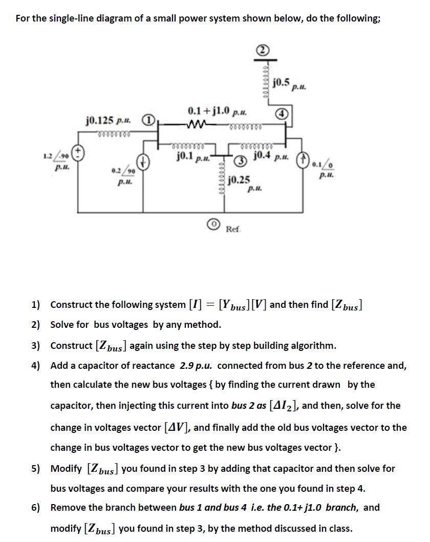 For the single-line diagram of a small power system | Chegg.com