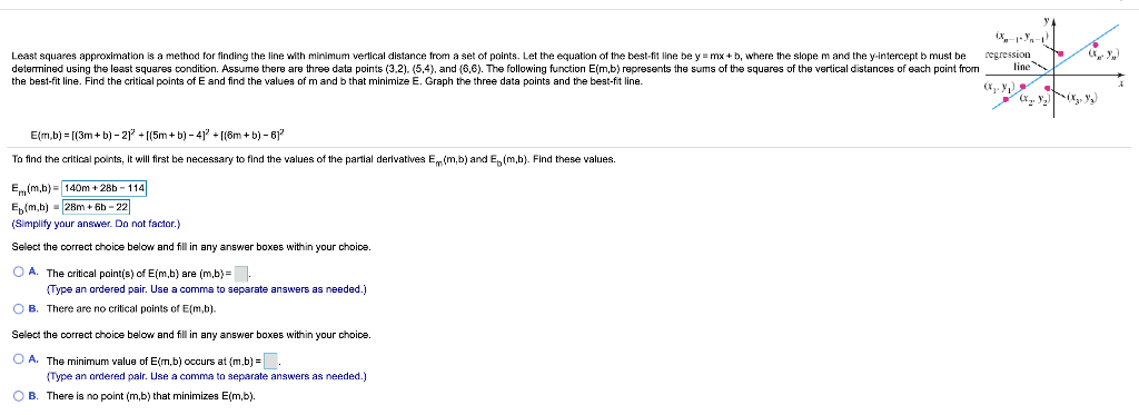Solved Least squares approximation is a method for finding | Chegg.com