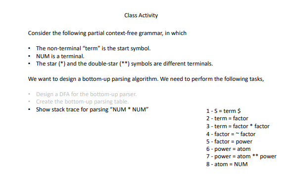 Solved Class Activity Consider the following partial | Chegg.com