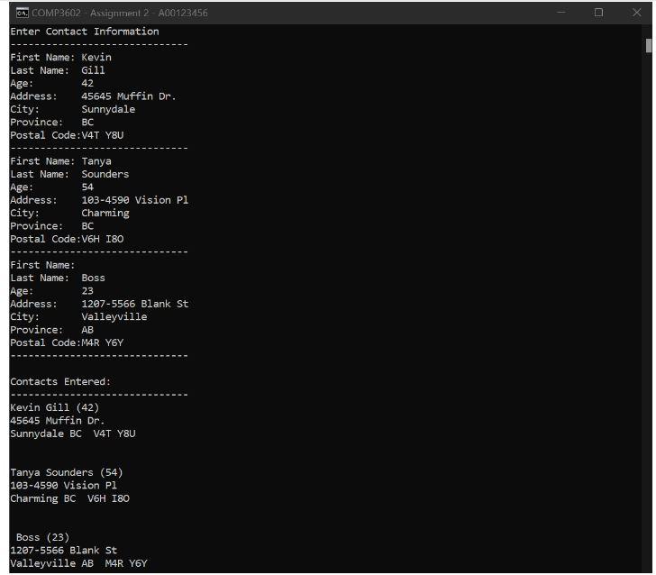 Solved Write a console application that emulates the screen | Chegg.com