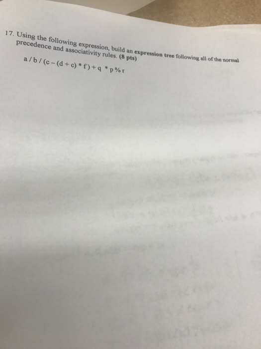 Solved Using the following expression, build an expression | Chegg.com
