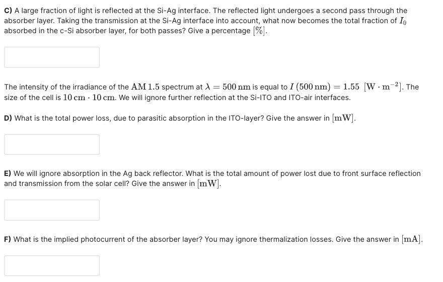 Figure 1: Schematical view of a simplified c-Si solar | Chegg.com