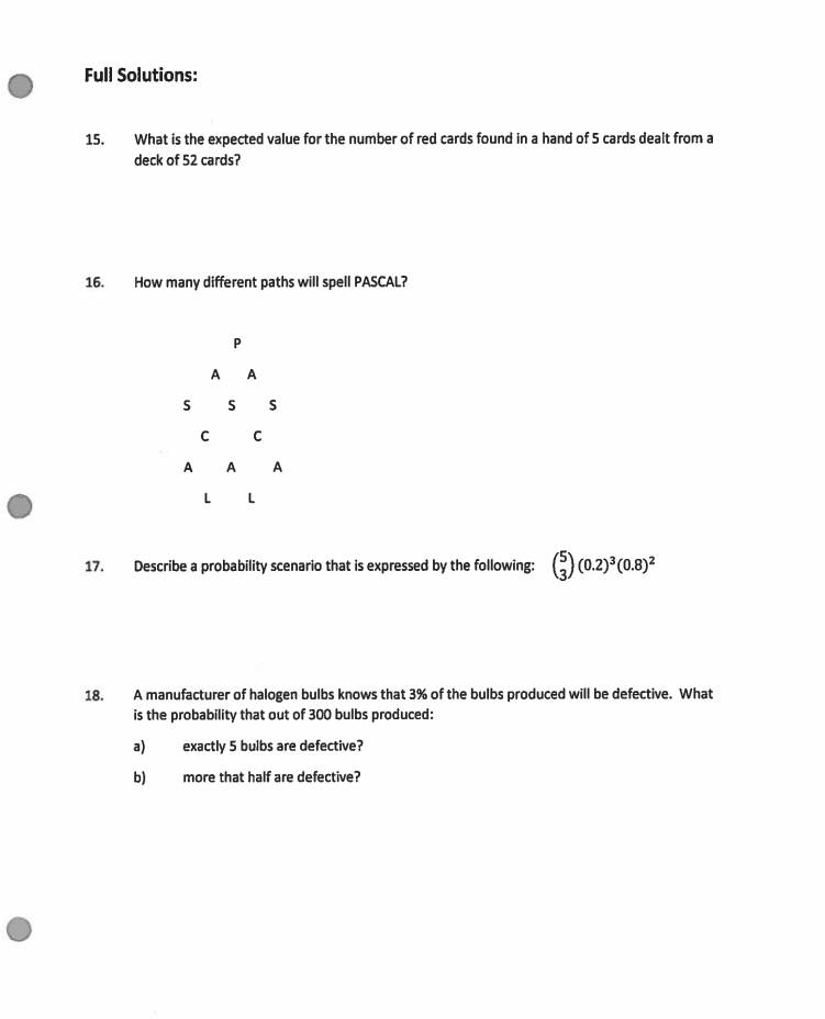 Solved 15. What is the expected value for the number of red | Chegg.com