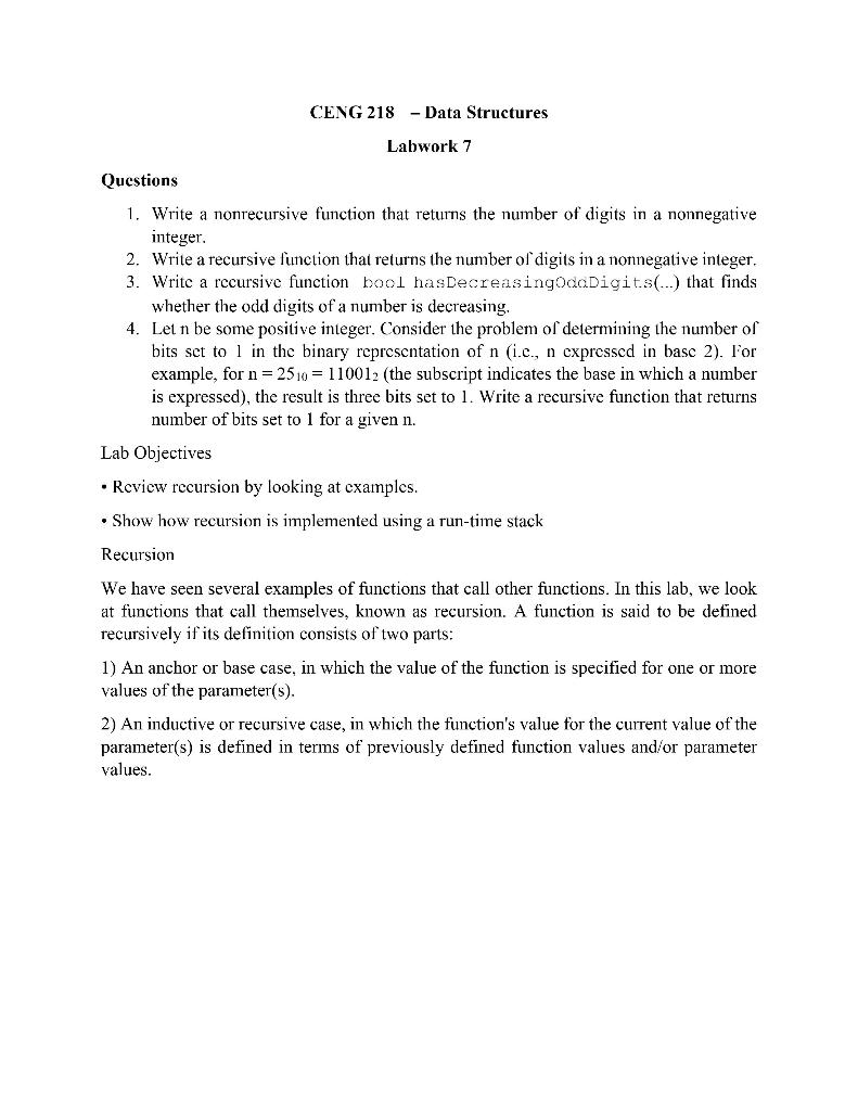 Solved Ceng 218 Data Structures Labwork 7 Questions 1