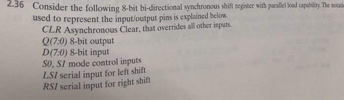 Solved Consider the following 8 bit bi directional | Chegg.com