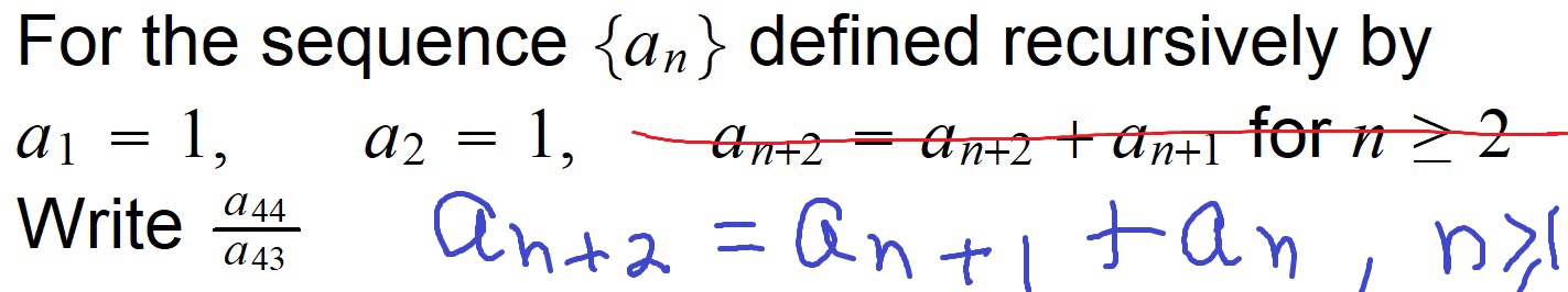 Solved For the sequence {an} ﻿defined recursively | Chegg.com
