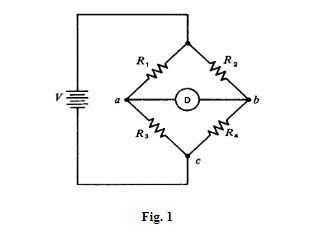 Solved The bridge circuit as shown in Fig. 1is balanced when | Chegg.com