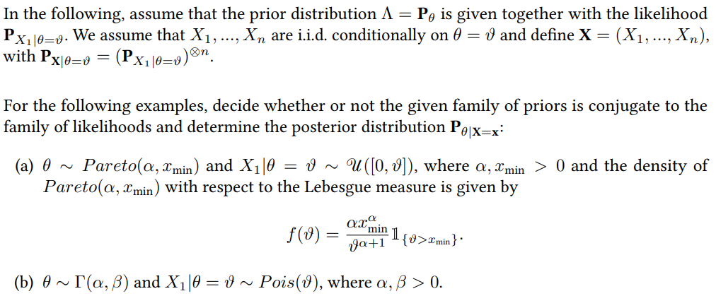 Solved In the following, assume that the prior distribution | Chegg.com
