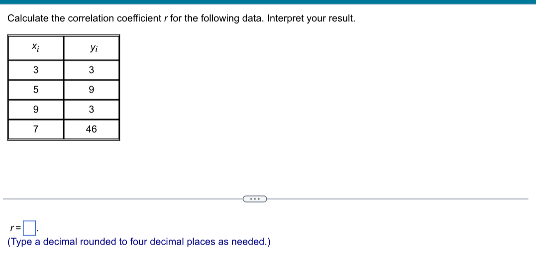 Solved CalculCalculate the correlation coefficient r ﻿for | Chegg.com