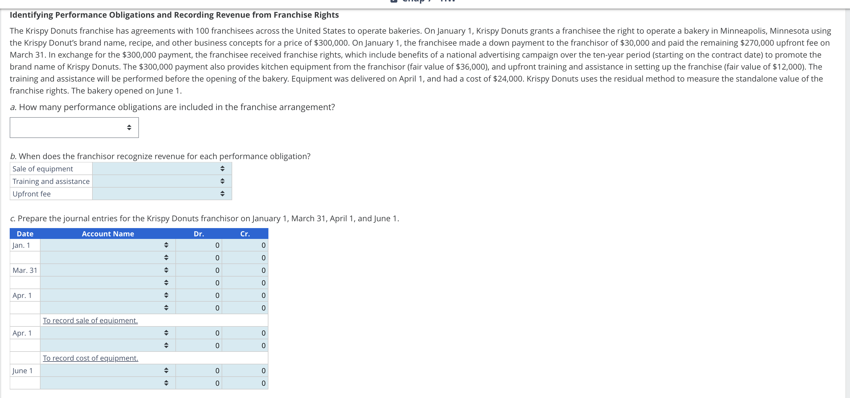 Identifying Performance Obligations and Recording | Chegg.com
