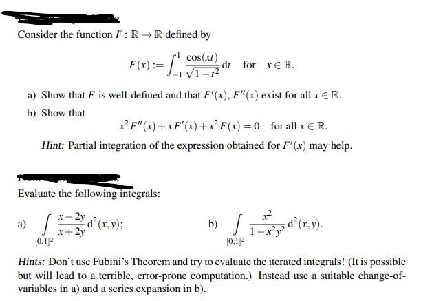 Solved Consider the function F:R→R defined by | Chegg.com