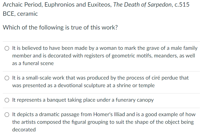 Solved ୦୦୦) Archaic Period, Euphronios and Euxiteos, The | Chegg.com