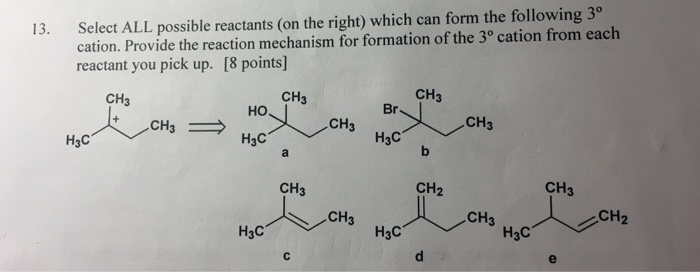 Solved Select ALL possible reactants (on the right) which | Chegg.com